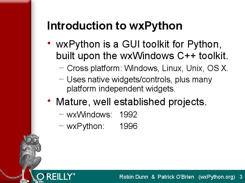 Introduction to wxPython Introduction to wxPython